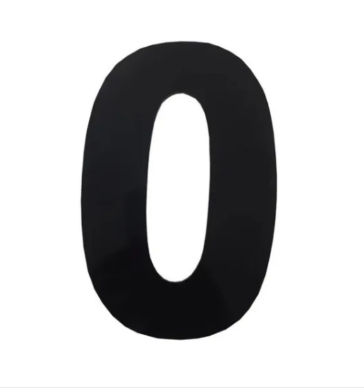 Número Residencial Numeral N.°0 60mm Preto